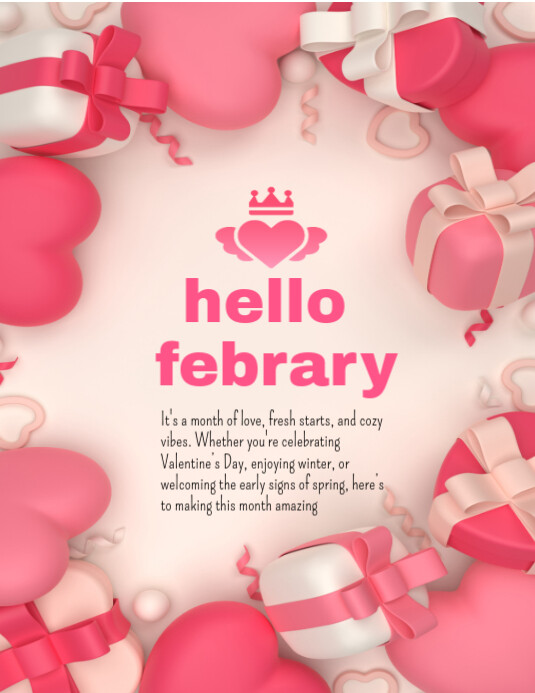 Copy of White Joyful Hello February Flyer (us Letter) | PosterMyWall