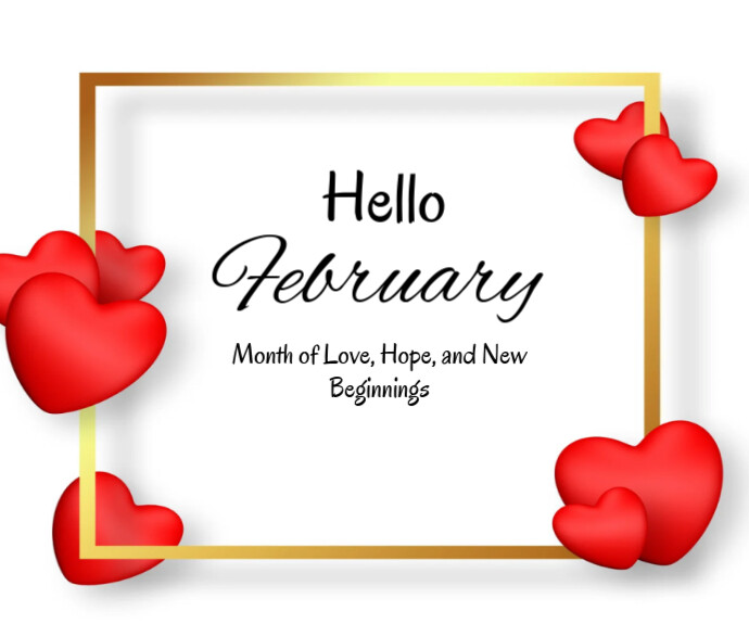 Copy of White Joyful Hello February Template 2025 Medium Rectangle ...