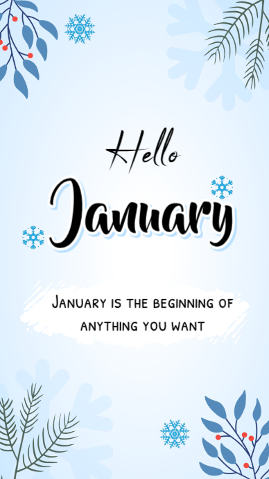 Plantilla de White Joyful Hello January 2026 2927 2028 Instagram Story ...