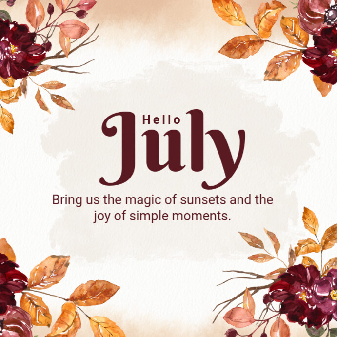 Copy of White Joyful Hello July Instagram Post | PosterMyWall
