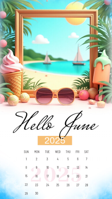 Copy of White Joyful Hello June Calender Instagram Story | PosterMyWall