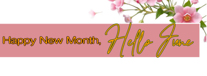 White Joyful Hello June Facebook Cover Photo Template | PosterMyWall