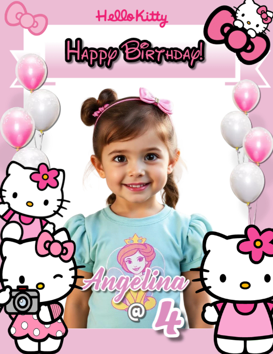 White Joyful Hello Kitty Flyer (us Letter) Template | PosterMyWall