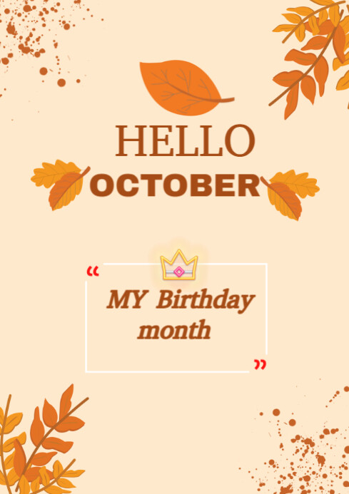 White Joyful Hello October A4 welcome October Template | PosterMyWall