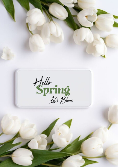 Copy of White Joyful Hello Spring A4 | PosterMyWall