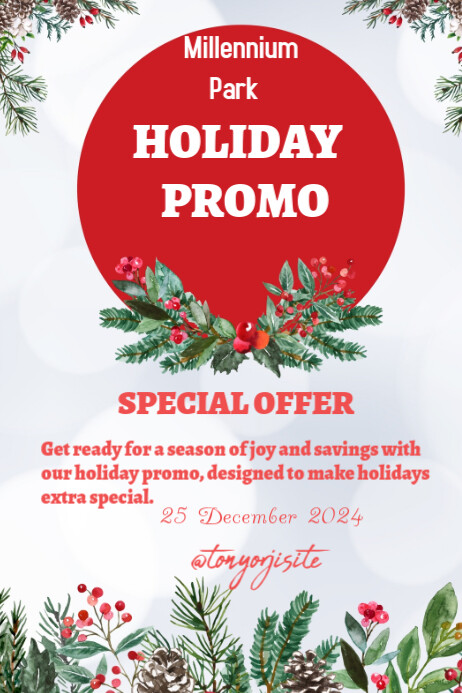 White Joyful Holiday Promo Poster Template | PosterMyWall