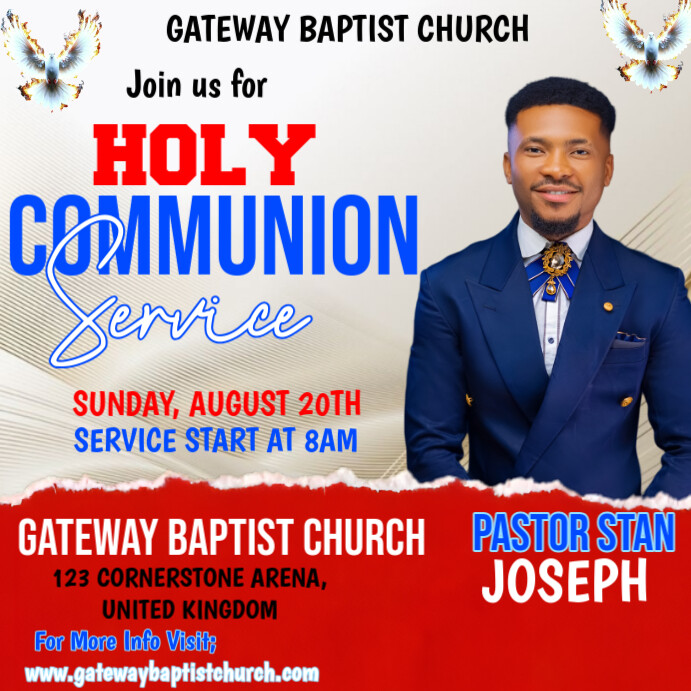 White Joyful Holy Communion Service Instagram Post Template | PosterMyWall