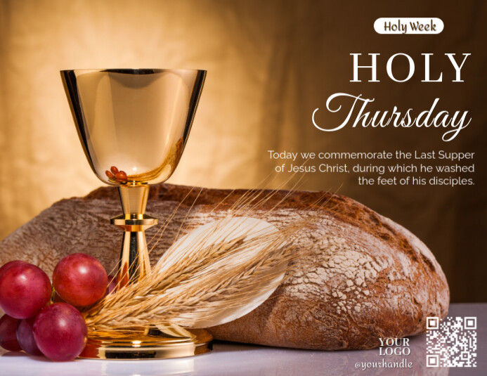 White Joyful Holy Thursday Flyer (us Letter) Template | PosterMyWall