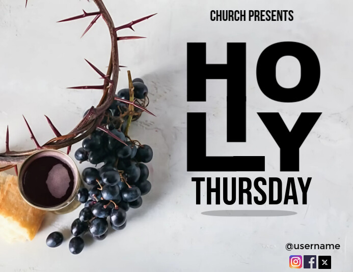 Copy of White Joyful Holy Thursday Greeting Card Template Flyer (us ...