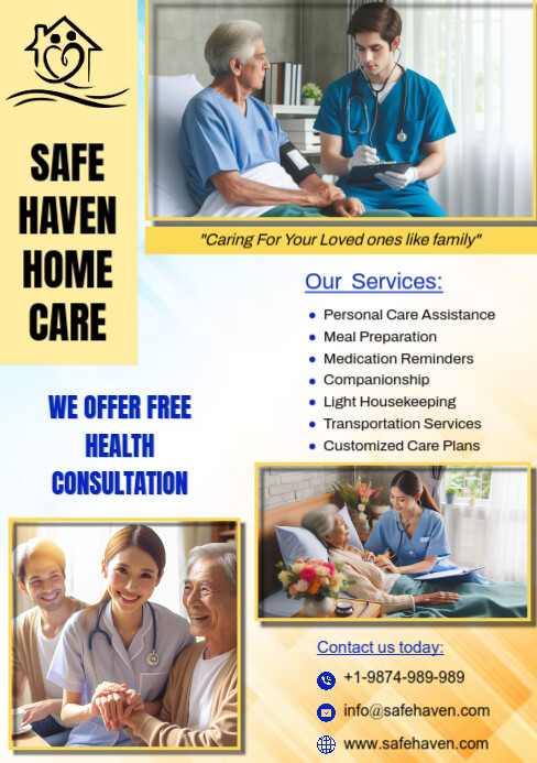 Copy of White Joyful Home Care Nursing Services Ad A5 | PosterMyWall