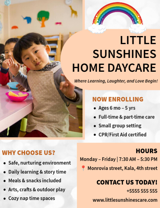 Copy of White Joyful Home Daycare Flyer (us Letter) | PosterMyWall