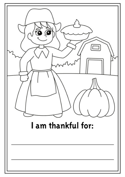 Copy of White Joyful I Am Thankful Thanksgiving Day Coloring Activity ...