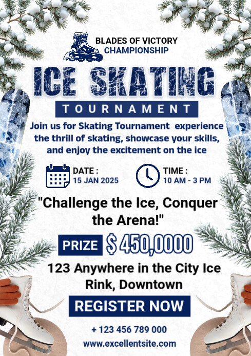 Copy of White Joyful Ice Skating Tournament A4 | PosterMyWall