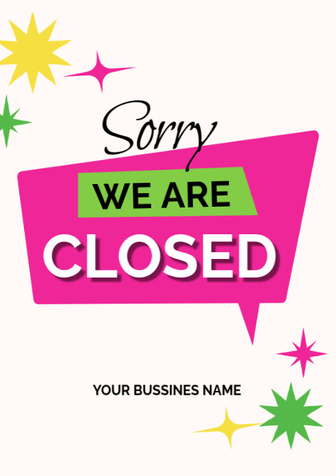 Copy of White Joyful Important Announcement About Closed Announcements ...