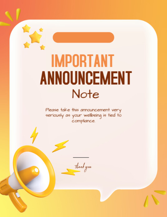 Copy of White Joyful Important Announcement Flyer (us Letter ...