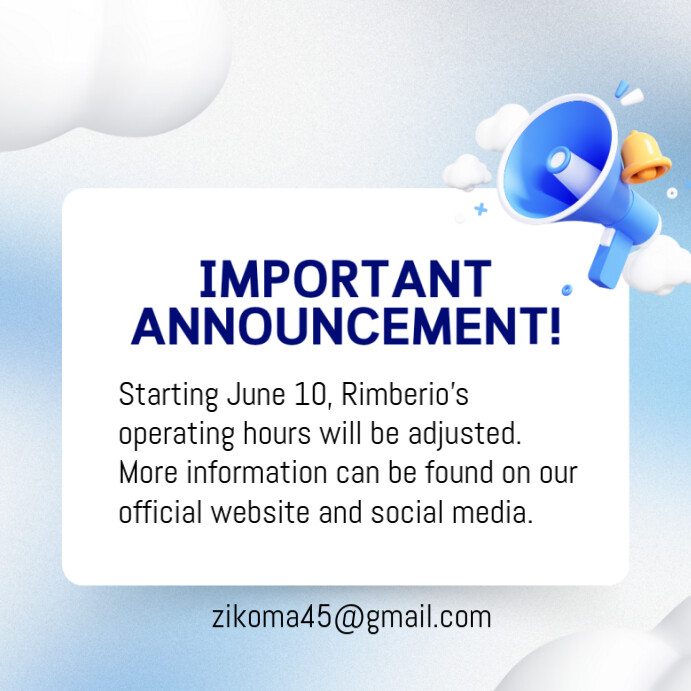 White Joyful Important Announcement Instagram Post Template | PosterMyWall