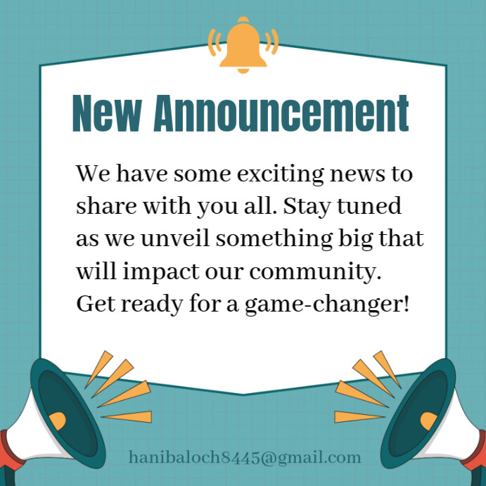 White Joyful Important Announcement Instagram Post Template | PosterMyWall