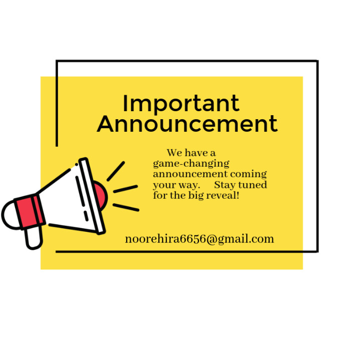 White Joyful Important Announcement Instagram Post Template | PosterMyWall