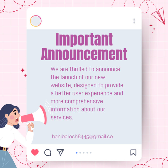 Copy of White Joyful Important Announcement Instagram Post | PosterMyWall