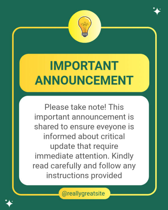 White Joyful Important Announcement Instagram Portrait Template ...