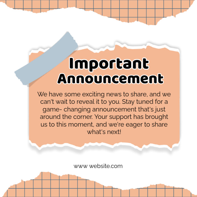 White Joyful Important Announcement Notification Flyers Instagram Post ...