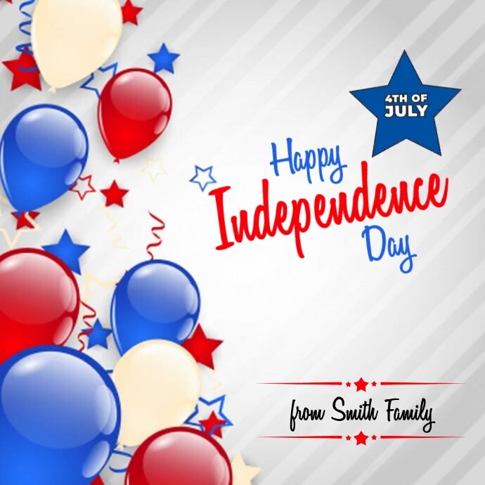 White Joyful Independence Day Instagram Post Template | PosterMyWall