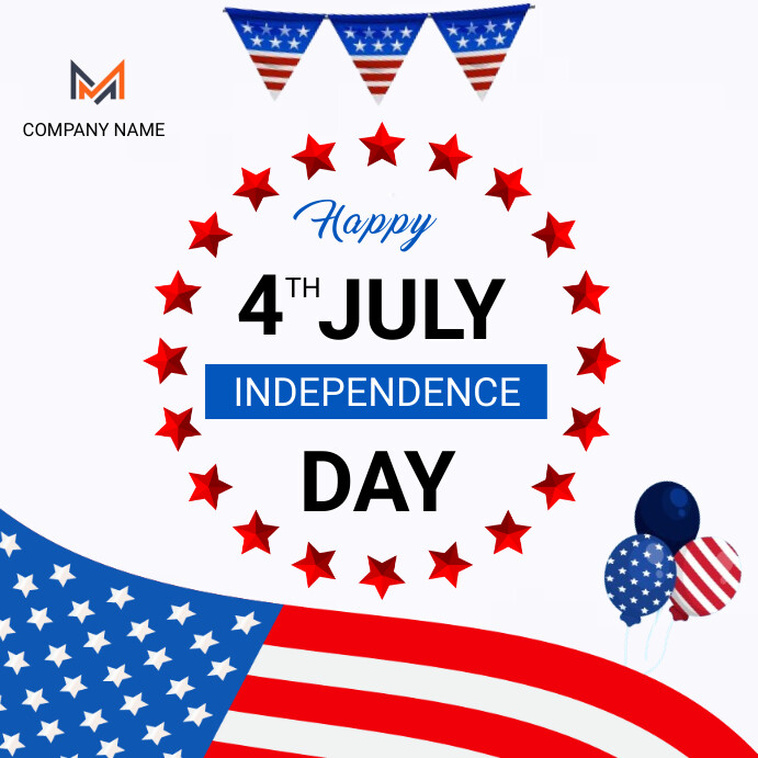 White Joyful Independence Day Instagram Post Template | PosterMyWall