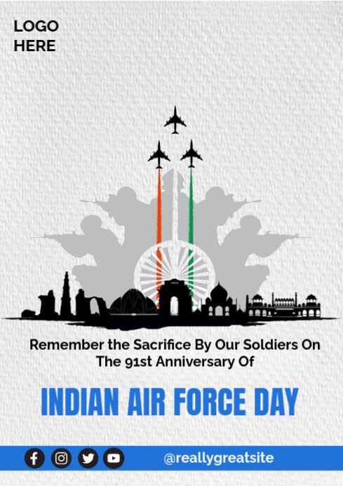 Copy of White Joyful Indian Air Force Day Flyer A4 | PosterMyWall