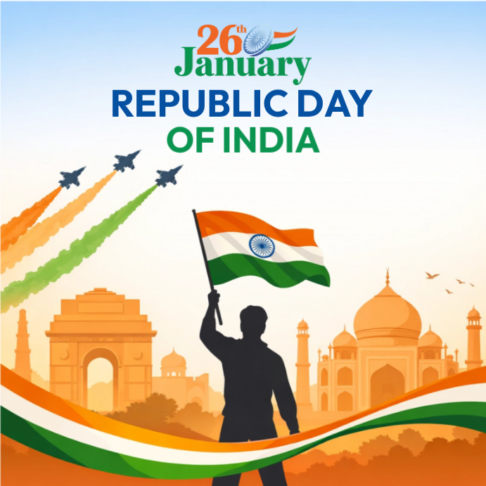White Joyful Indian Republic Day Instagram Post Template | PosterMyWall