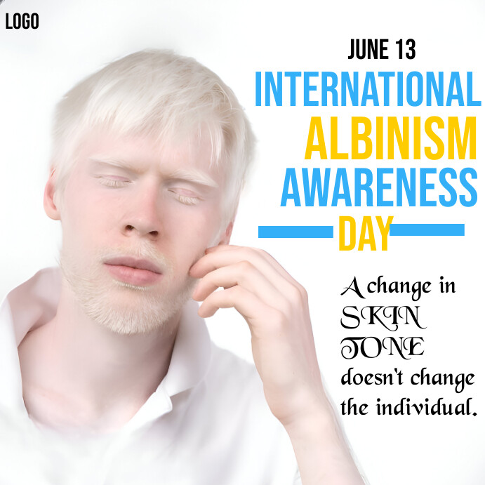 White Joyful International Albinism Awareness Template | PosterMyWall