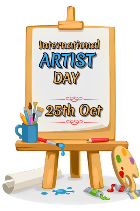 White Joyful International Artist Day Poster Template | PosterMyWall