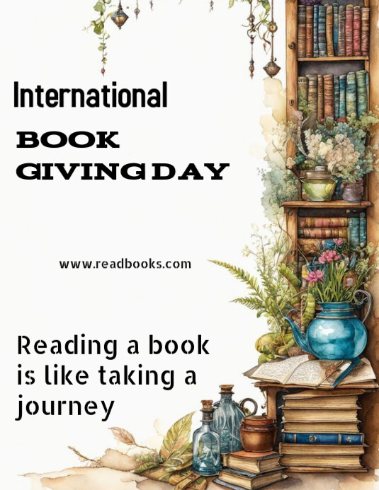 White Joyful International Book Giving Day Flyer (us Letter) Template ...