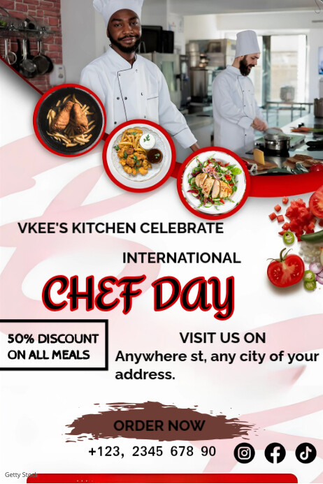 Copy of White Joyful international Chef Day Poster | PosterMyWall