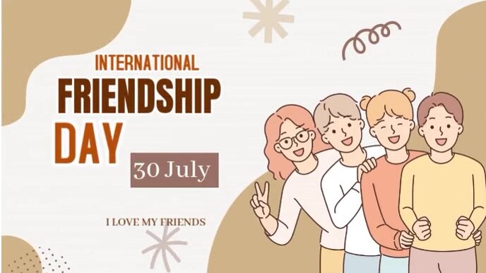 White Joyful International Friendship Day Digital Display (16:9 ...