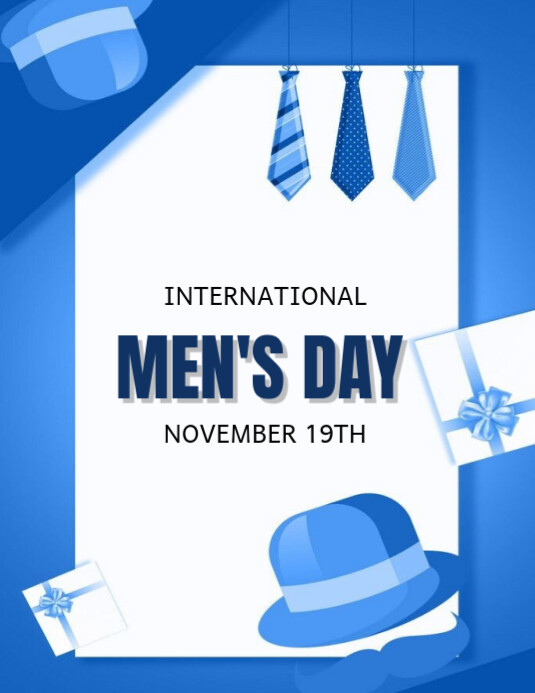 White Joyful International Men's Day Flyer (us Letter) Template ...