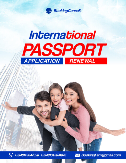 White Joyful International Passport Visa Study Live Or Work Flyer (us ...
