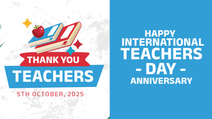 White Joyful International Teachers Day Youtube Thumbnail Template ...