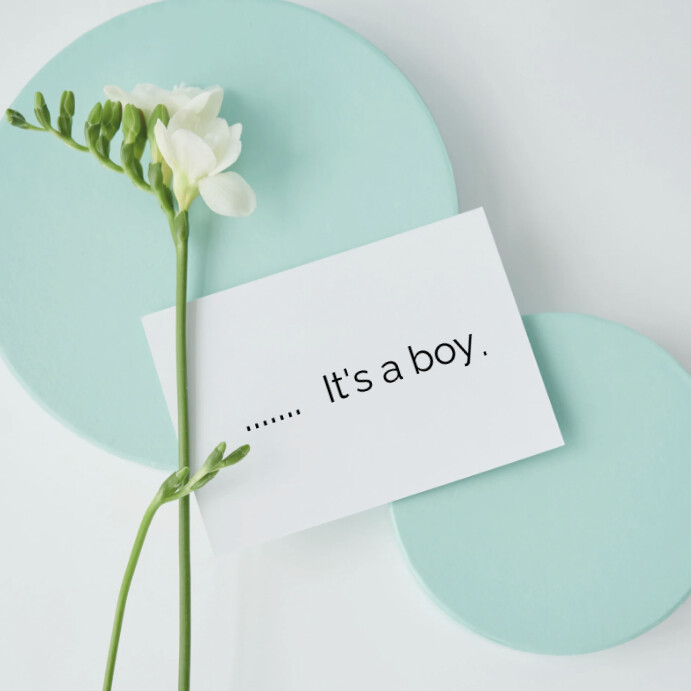 White Joyful It's A Boy Instagram Post Template | PosterMyWall