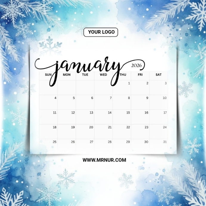 Plantilla de White Joyful January Calendar 2026 Instagram Post ...
