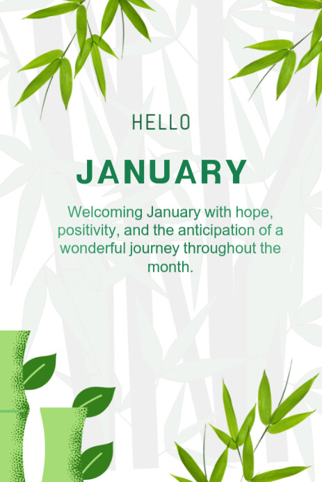 White Joyful January Flyer Pinterest Graphic Template | PosterMyWall