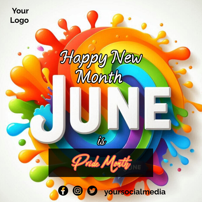 White Joyful June Pride Month Instagram Post Template | PosterMyWall