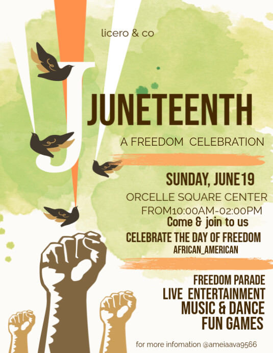 Copy of White Joyful Juneteenth Flyer (us Letter) | PosterMyWall