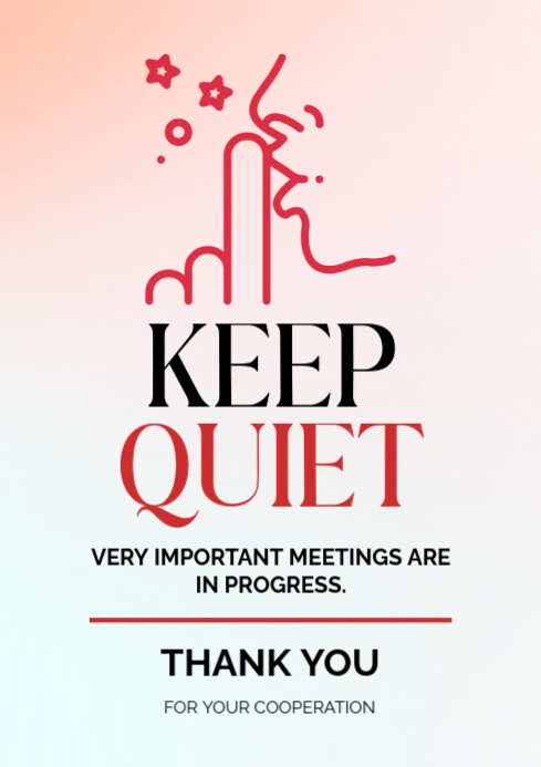 White Joyful Keep Quiet Advertising Templates A4 | PosterMyWall