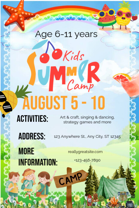 Copy of White Joyful Kids Summer Camp Poster | PosterMyWall