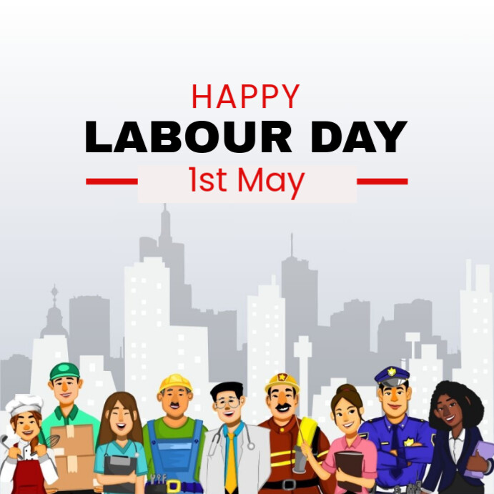 White Joyful Labour Day Celebration Wishes Instagram Post Template ...