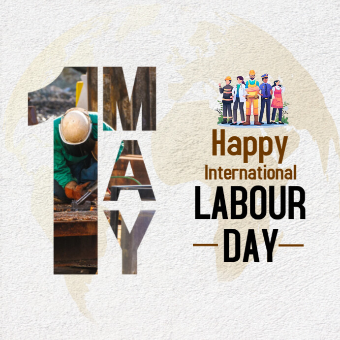 White Joyful Labour Day Instagram Post Template | PosterMyWall