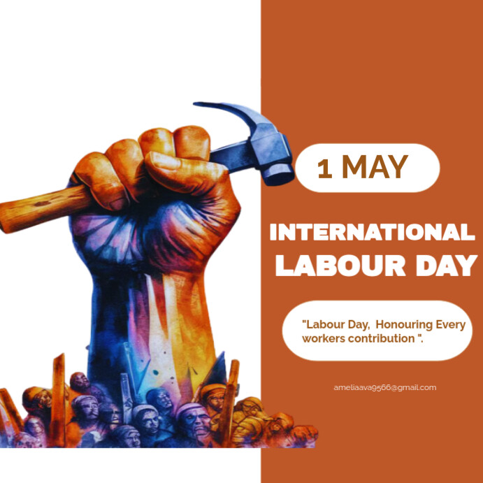 White Joyful Labour Day Instagram Post Template | PosterMyWall