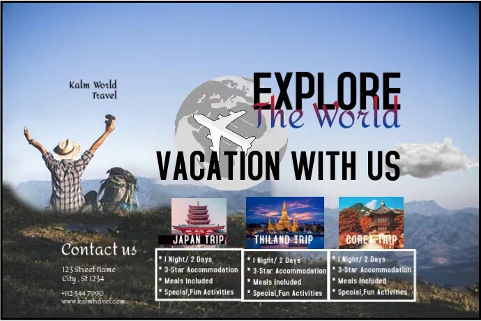 White Joyful Landscape Travel Flyer Flyer (us Letter) Template ...