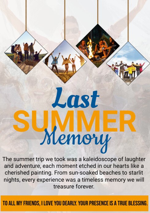 White Joyful Last Summer Memory A4 Template | PosterMyWall