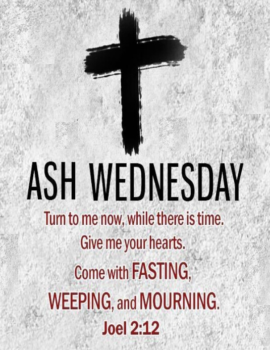 White Joyful Lent Ash Wednesday Flyer (us Letter) Template | PosterMyWall